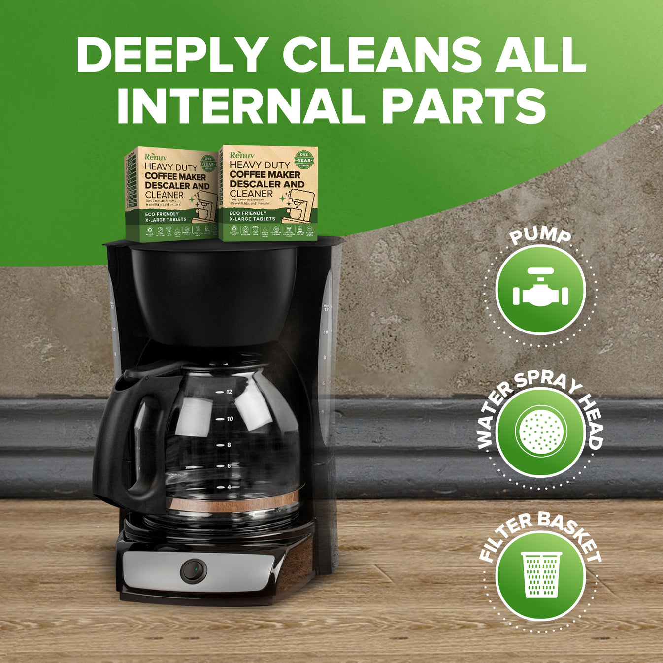 Coffee Maker Cleaner and Descaler Tablets, 12 Uses for Single Cup, Mul ...