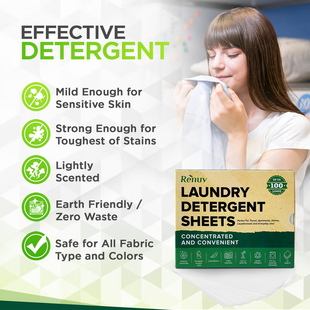 Laundry Detergent Sheets up to 100 Loads - Eco Friendly, Sustainable,